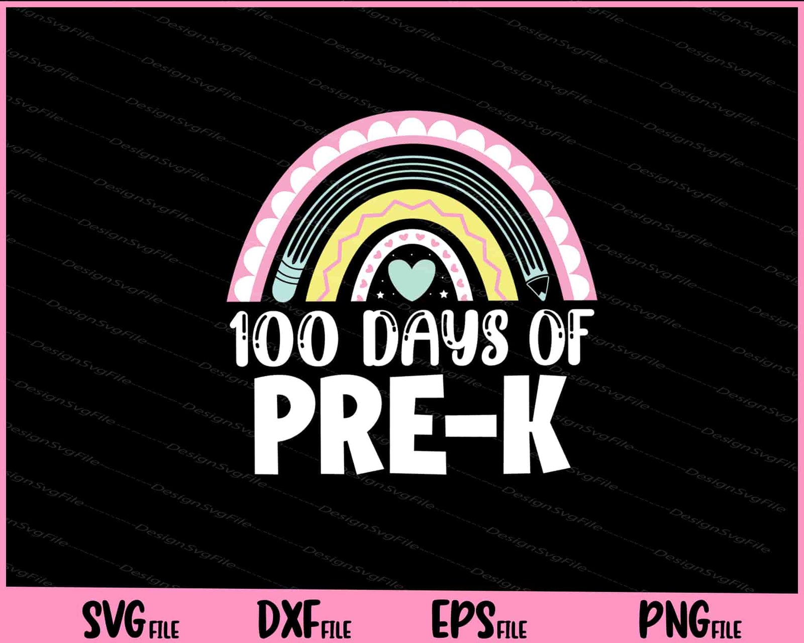 100 Days Of PRE-K Svg Files